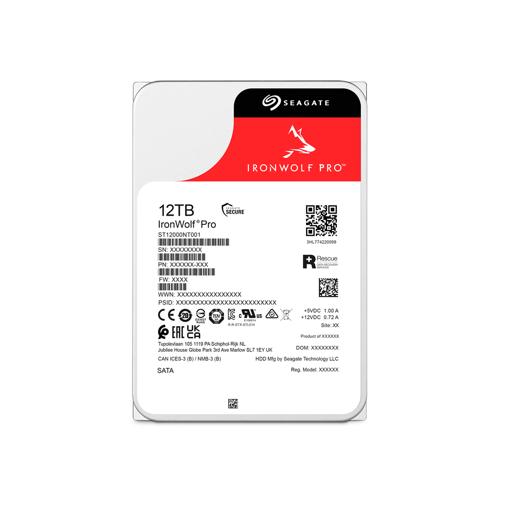 DISCO DURO 12TB SEAGATE IRONWOLF PRO NAS 7200 256MB ST12000NT001