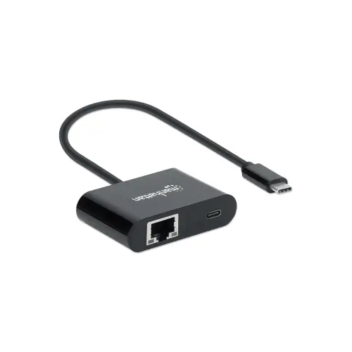 ADAPTADOR USB-C/RJ45 MANHATTAN /1GBPS/60W NEGRO 153454